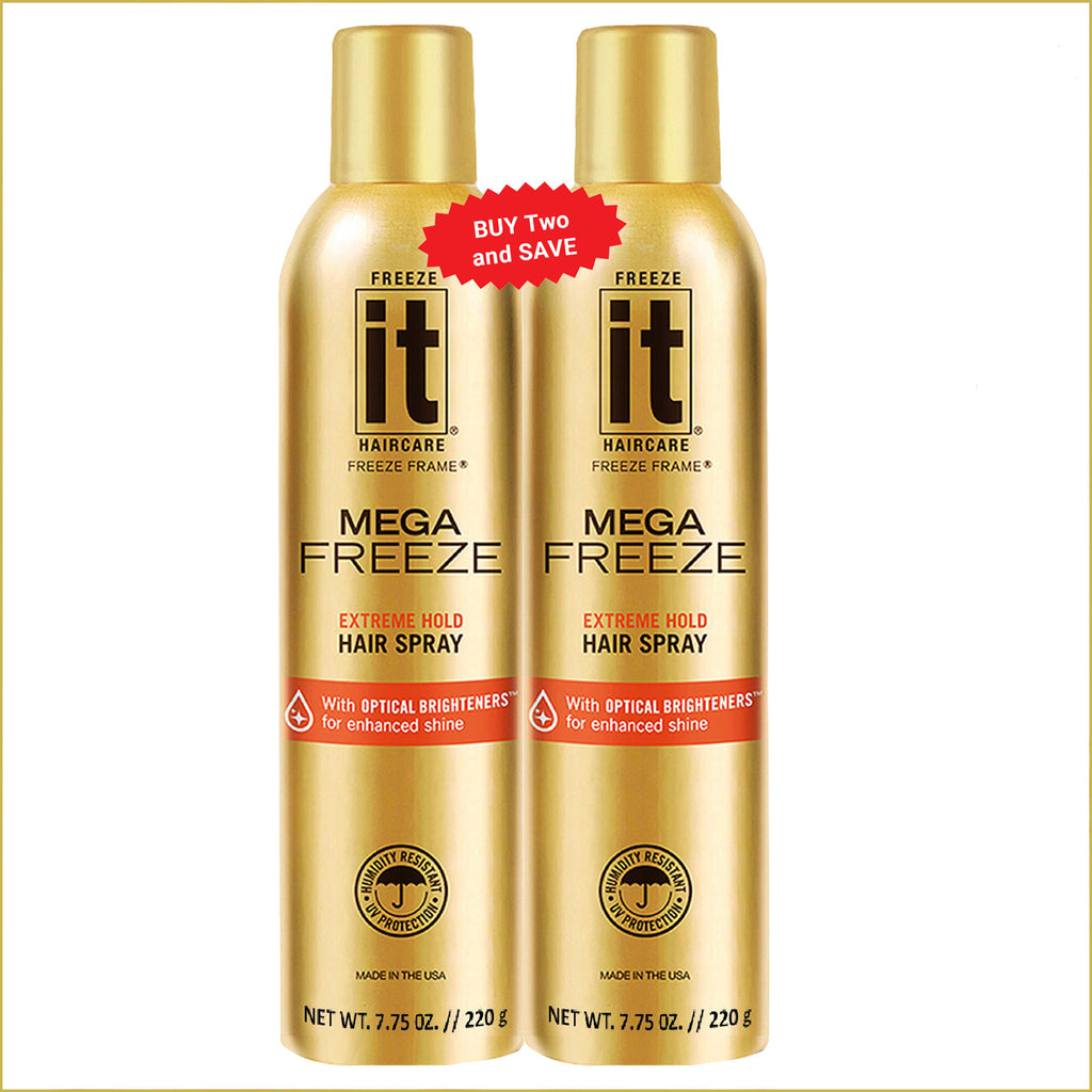 Freeze IT Mega Freeze Extreme Hold Hair Spray Aerosol TWIN PACK - 2/10 ...