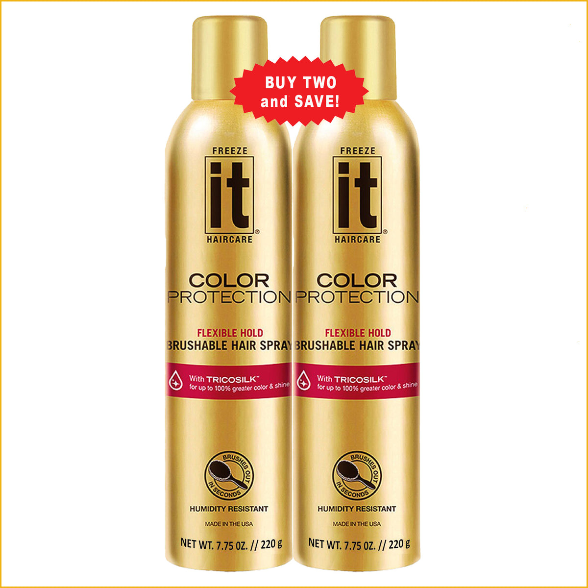 Freeze IT Color Protection Flexible Hold Brushable Hair Spray Aerosol